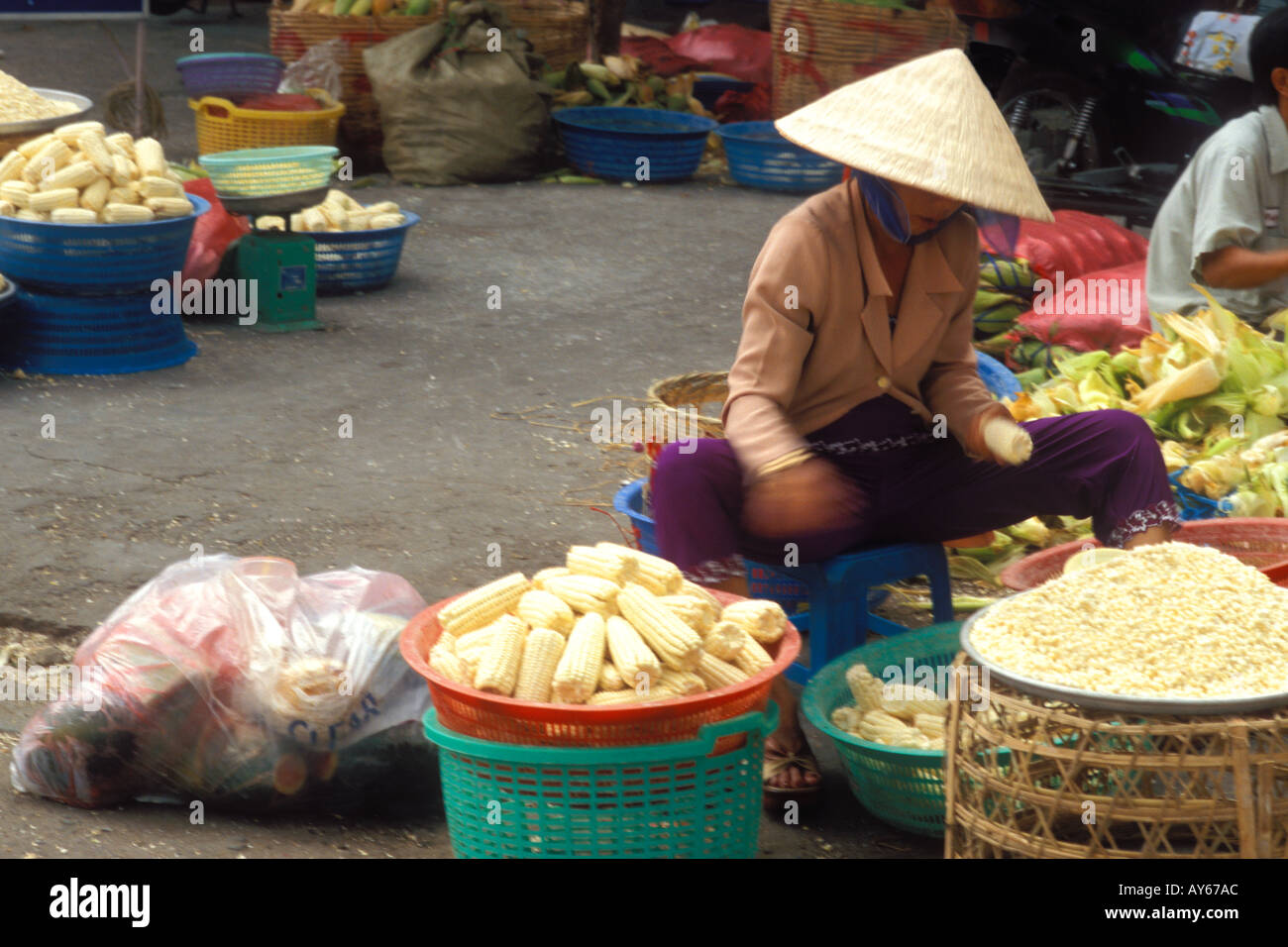 Traditional Vendor Selling Food on the Streets of Ho Chi Minh City ...