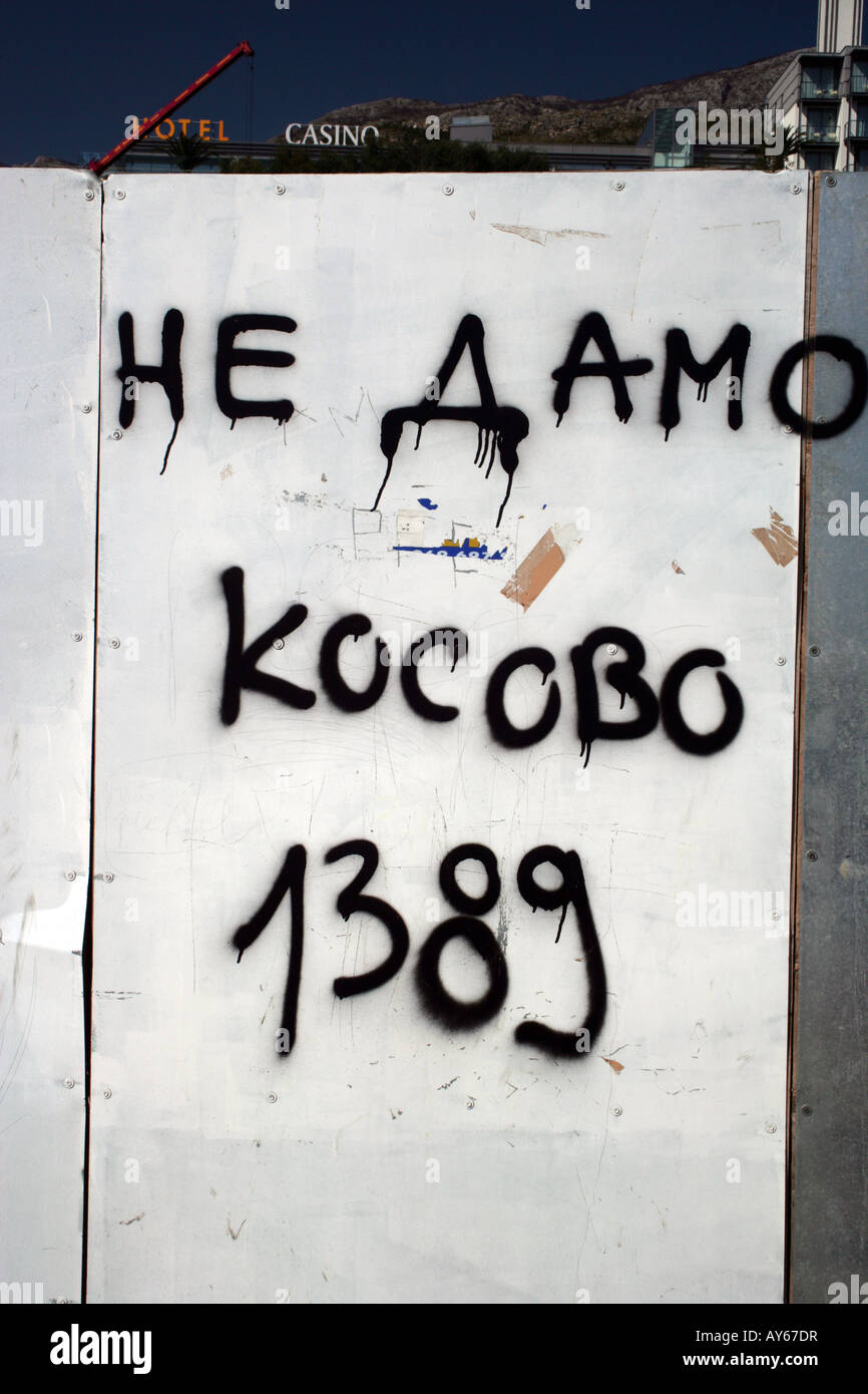 Kosovo graffiti in Montenegro Stock Photo - Alamy