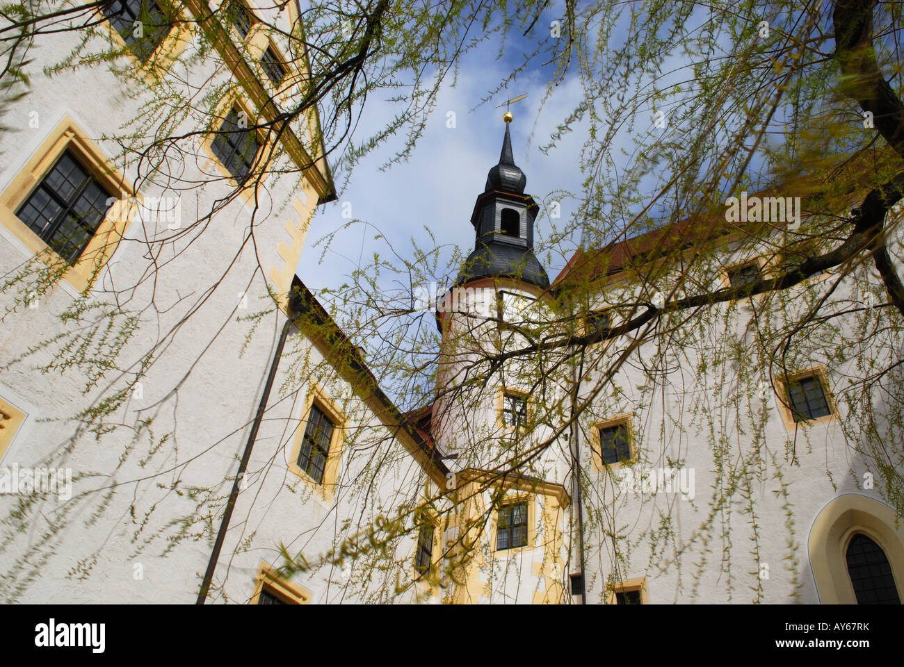Prisoners courtyard in Colditz Castle World War Two prison, Saxony ...
