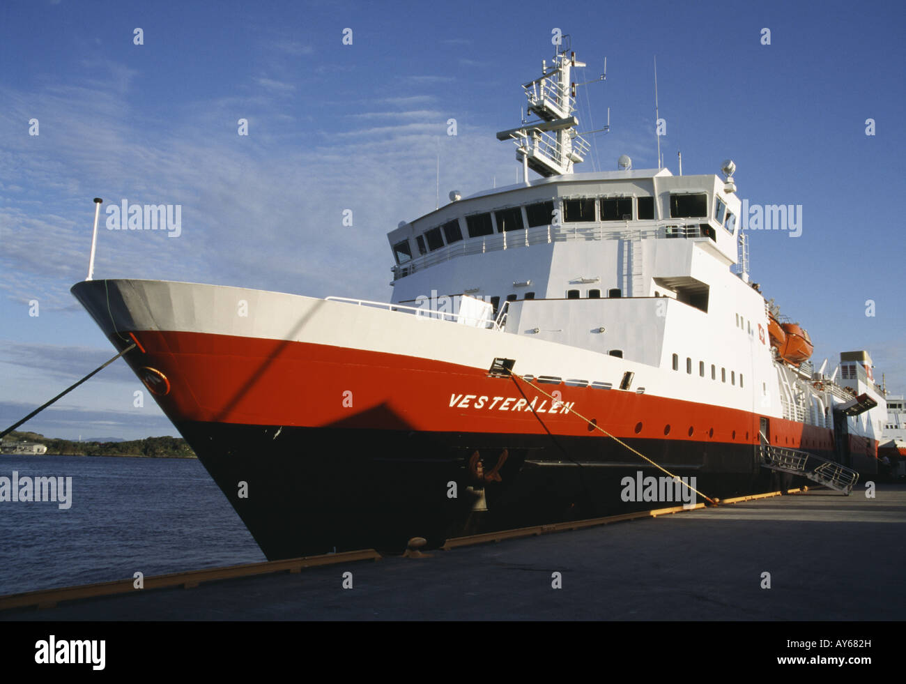Coastal steamer boa moored ship docked large scale Stock Photo - Alamy