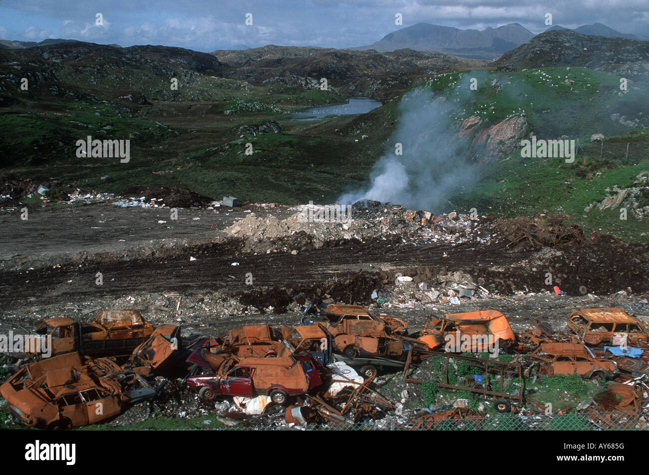 Open landfill site in Scottish Highlands UK Stock Photo - Alamy