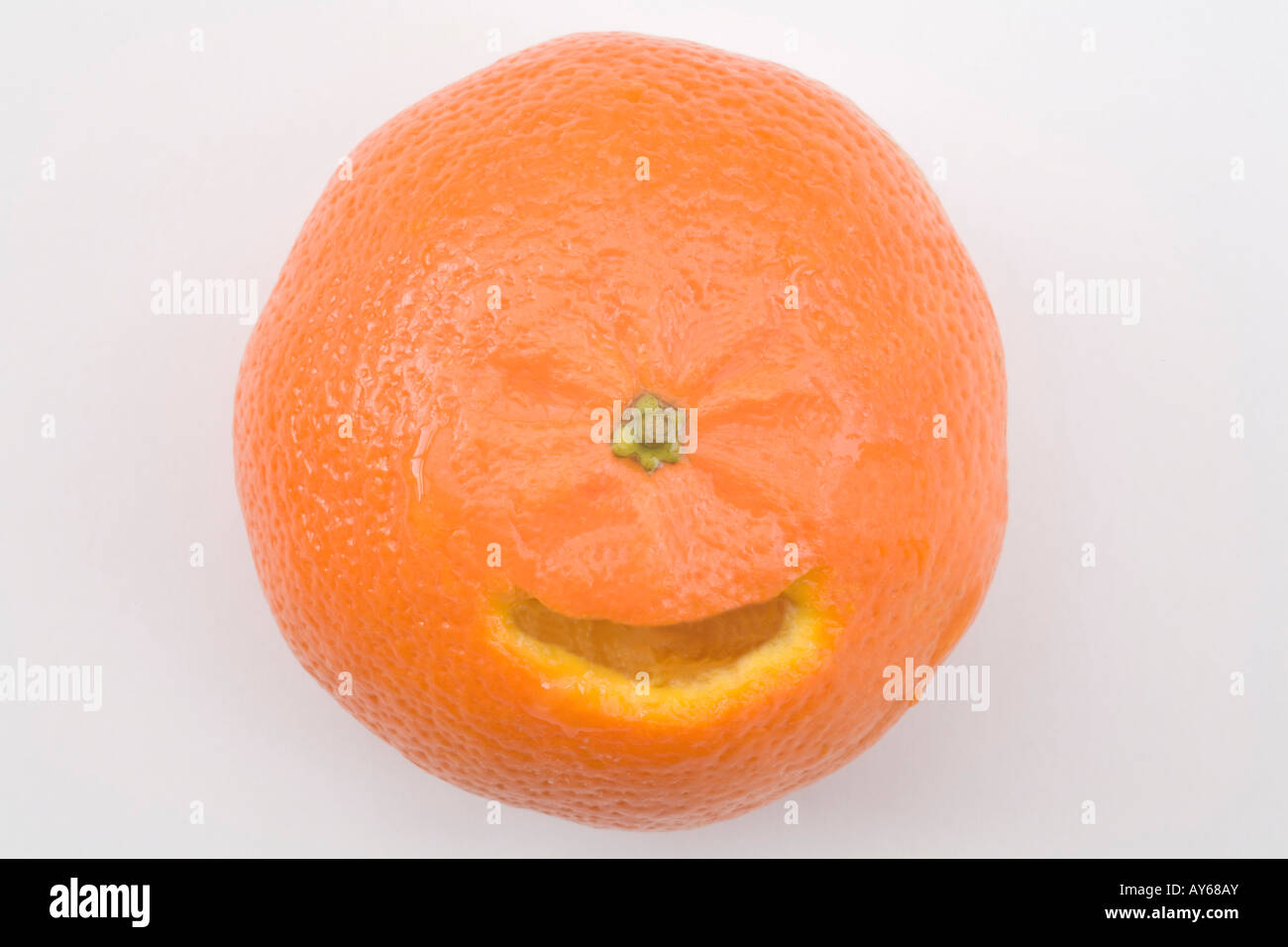 Studio Still Life Close up An orange depicting tears and sadness Stock ...