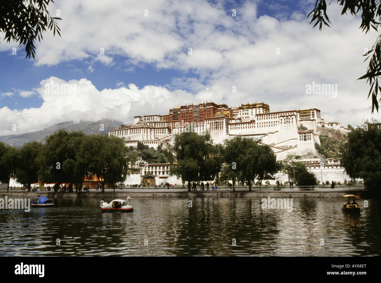 Potala palace Seen across river White building Traditional architecture ...