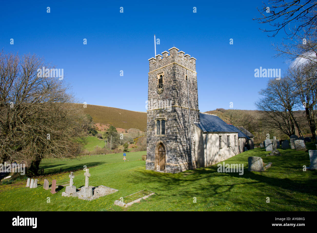 Oare parish church in Lorna Doone Country, Exmoor National Park Stock ...