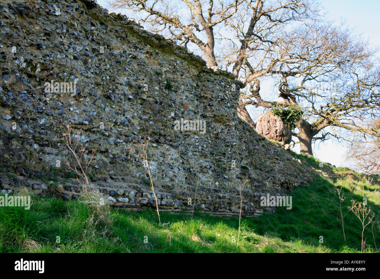 Section of defensive wall on the north side of the Roman town of Venta ...