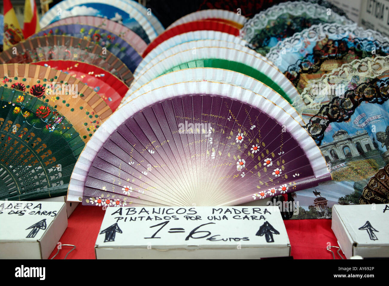 Traditional Spanish fans, Madrid, Spain Stock Photo - Alamy