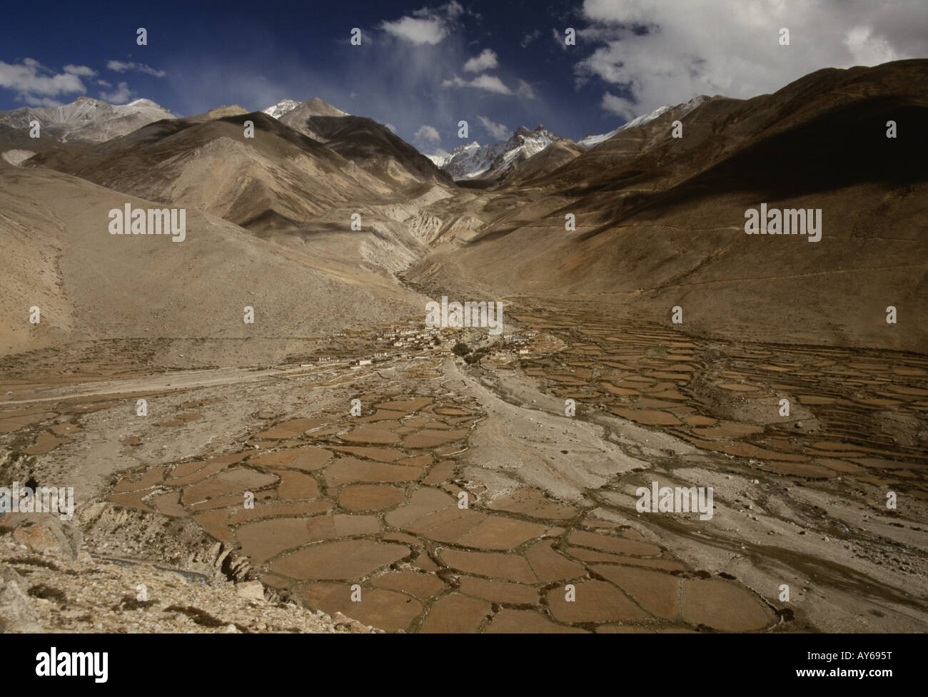 Valley floor Terraced fields Agriculture lanscape Stock Photo - Alamy