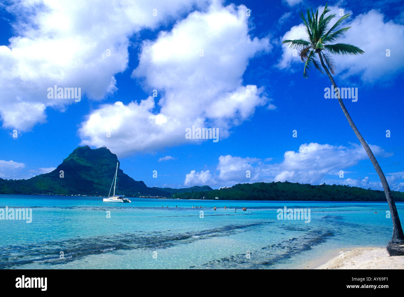 Perfect Vacation Scene Bora Bora Tahiti French Polynesia Stock Photo ...