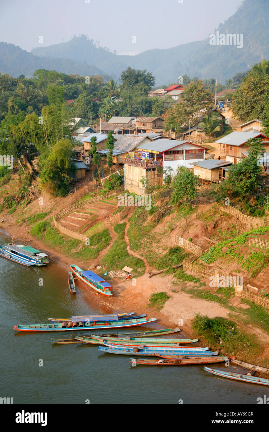Nong Khiaw Village in Laos Stock Photo - Alamy