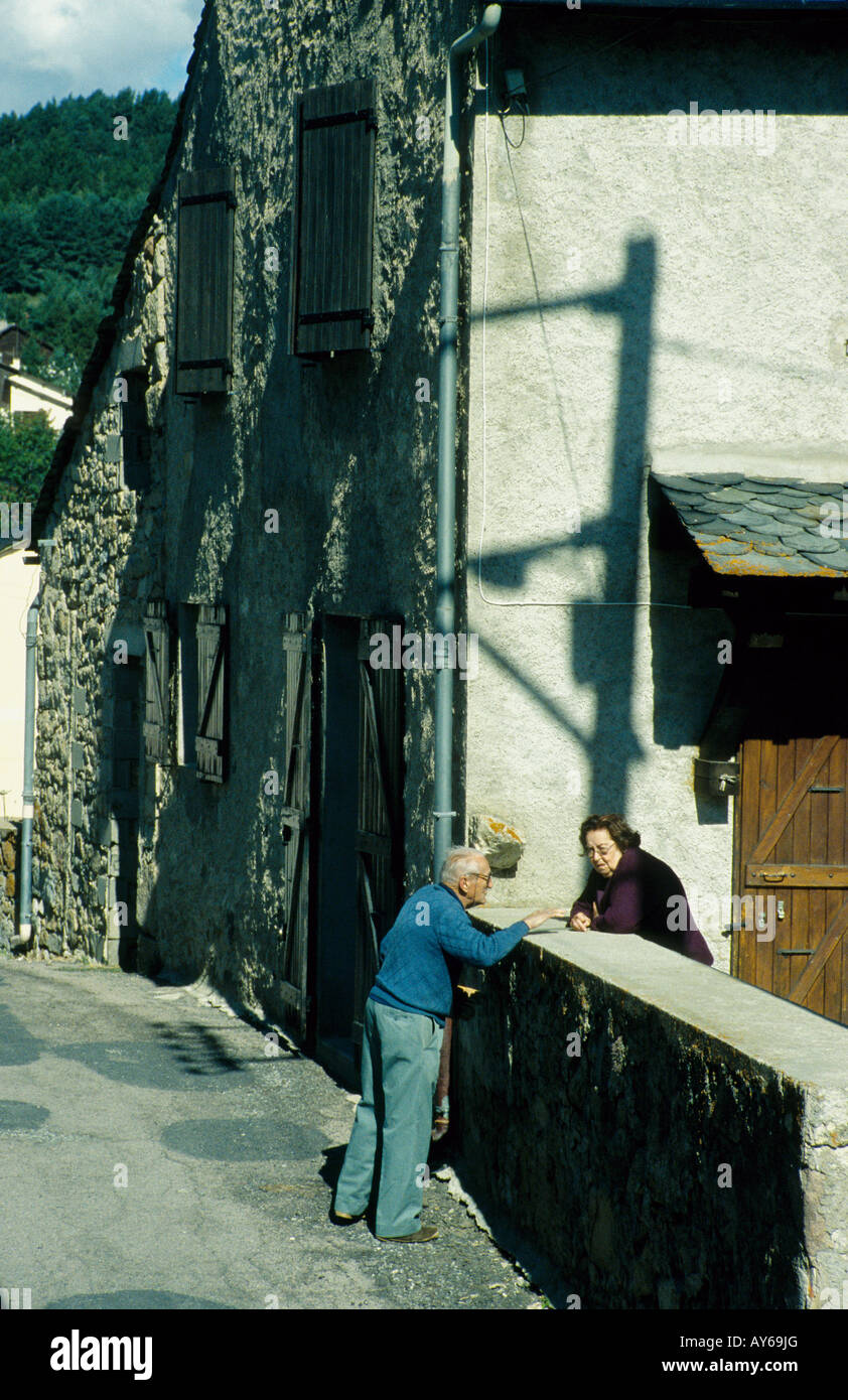 Village life, La Llagonne, Cerdagne, Mediterranean Pyrenees, France ...