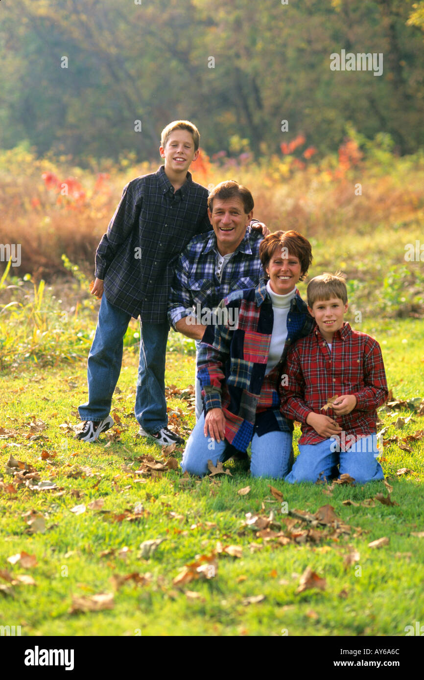 Children with Parents in Beautiful Fall Color Setting Stock Photo - Alamy