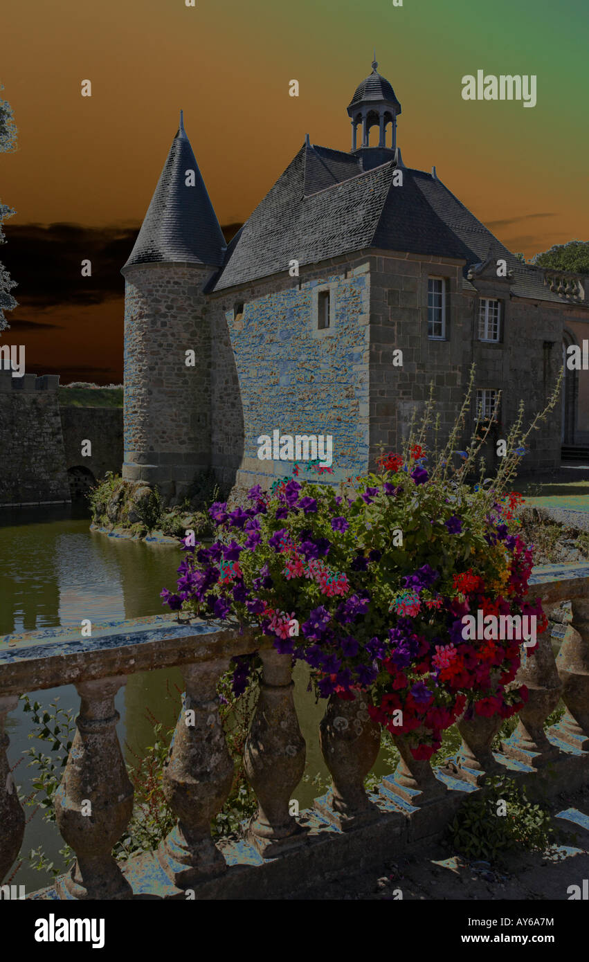 Chateau de Flamanville, Flamanville, Cotentin, France Stock Photo - Alamy