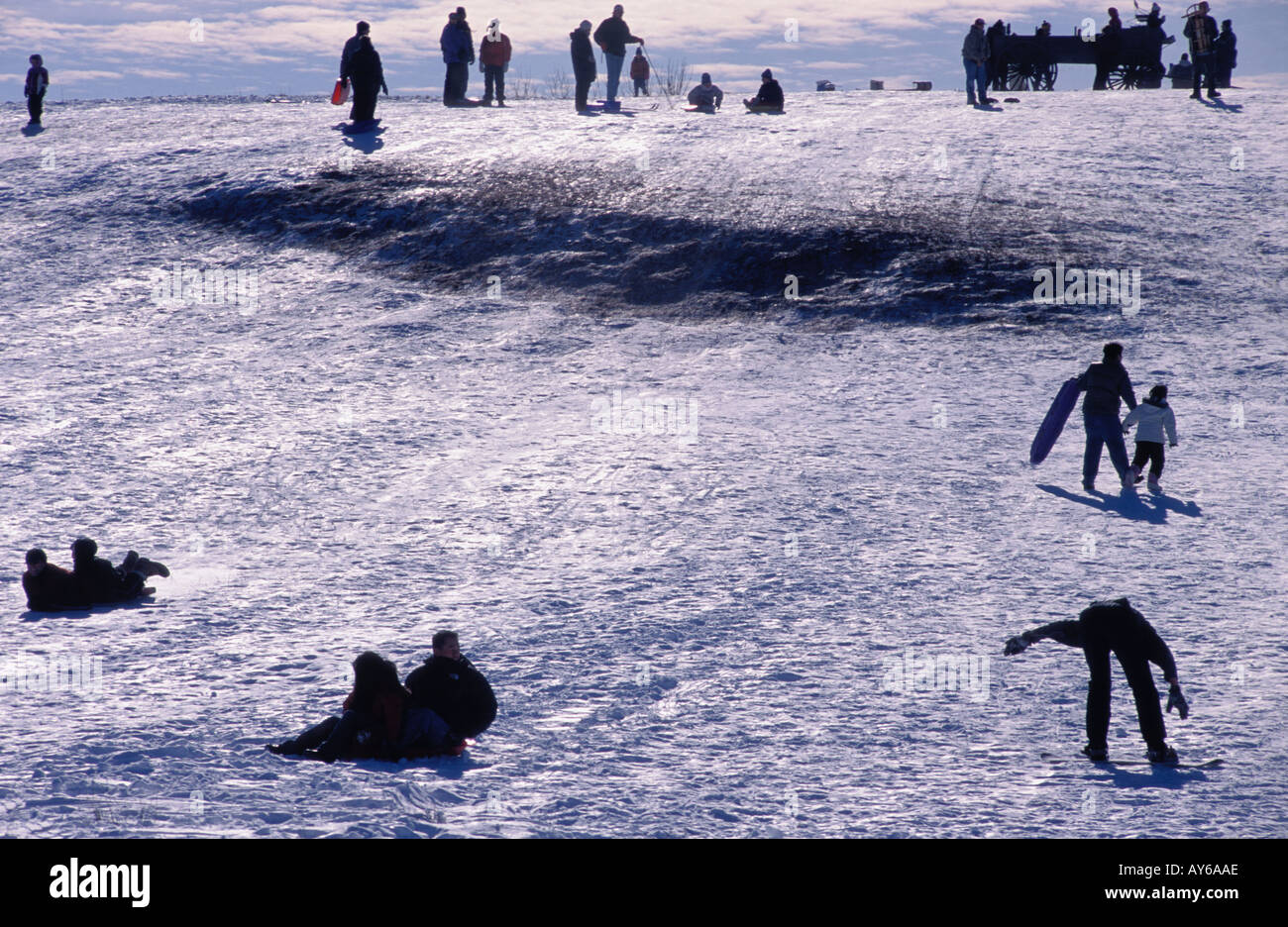 The sledding hill Durham New Hampshire United States Stock Photo - Alamy