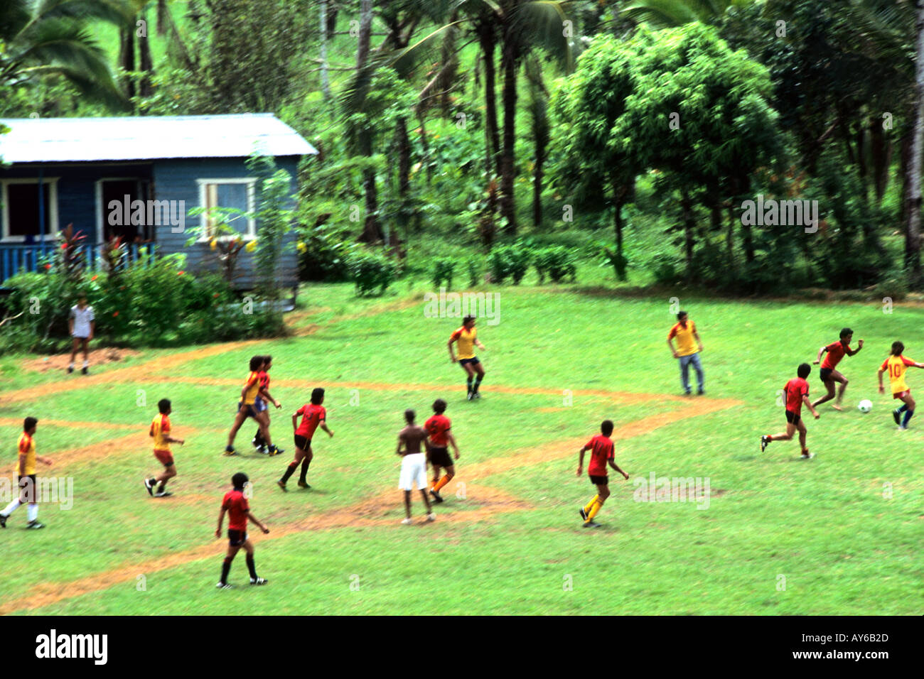Soccer Game at School Costa Rica Stock Photo - Alamy