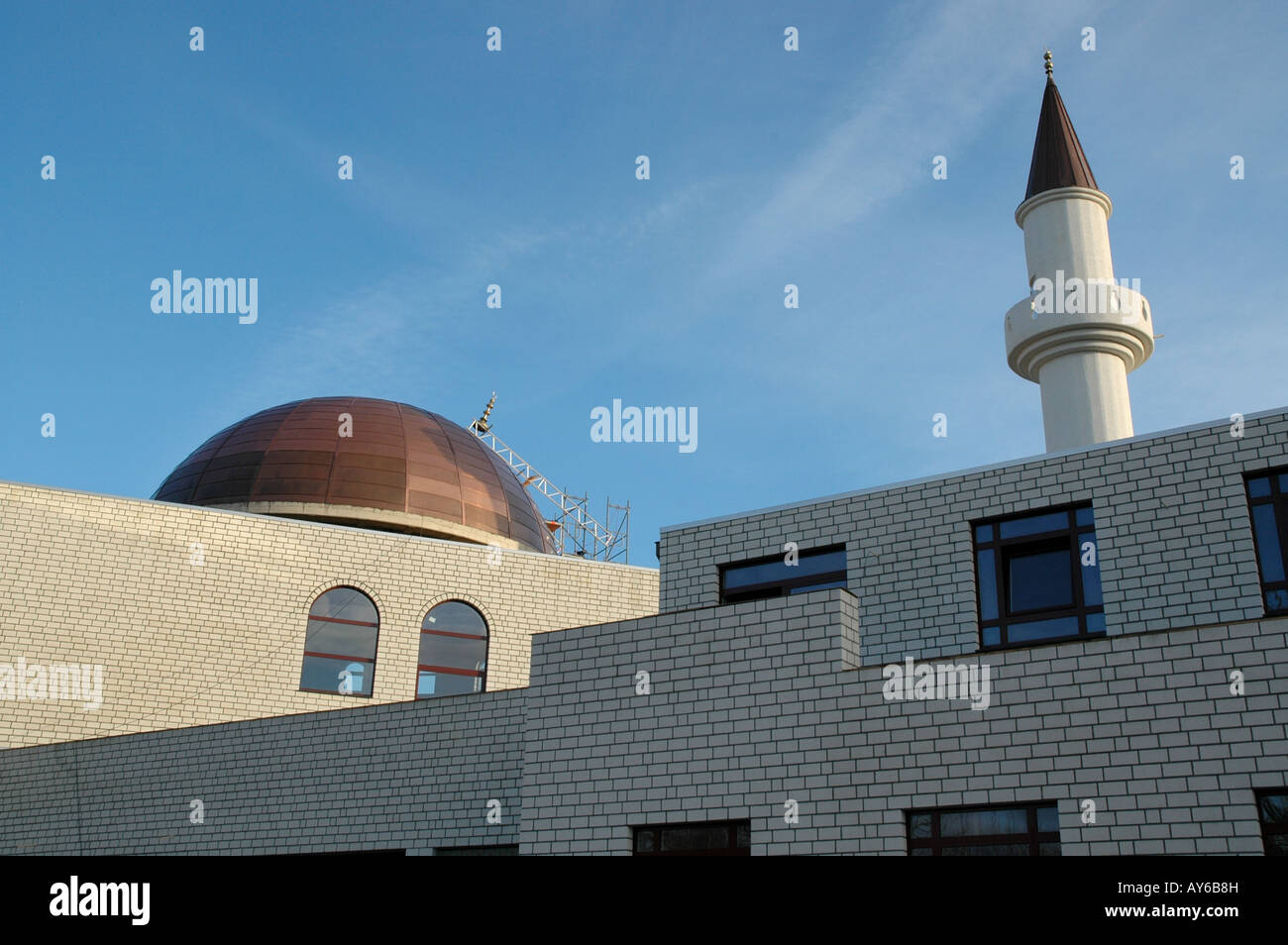 spire and dome of the Islamic Fatih mosque in Roermond Limburg ...