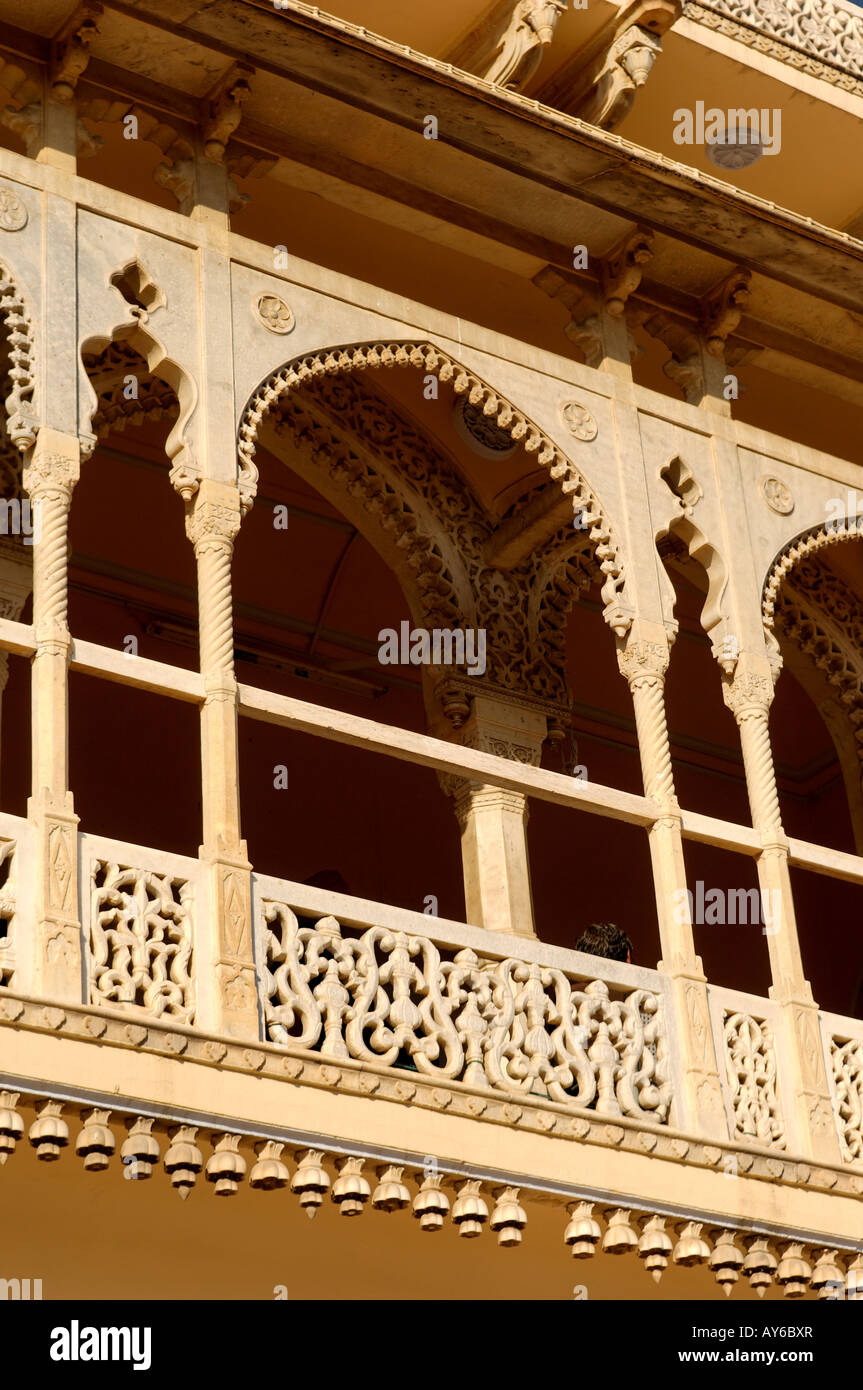 Detail of ornate architecture, The City Palace, Jaipur, Rajasthan ...