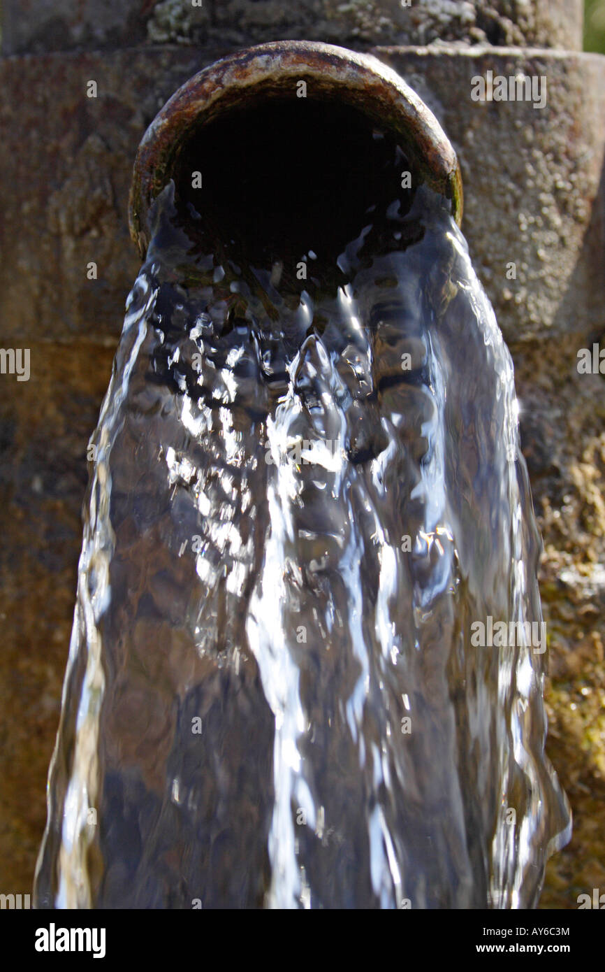 clean water flowing out from a water fountain near Faversham, Kent ...