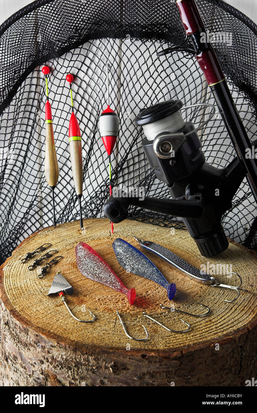 Fishing tackle still life Stock Photo - Alamy