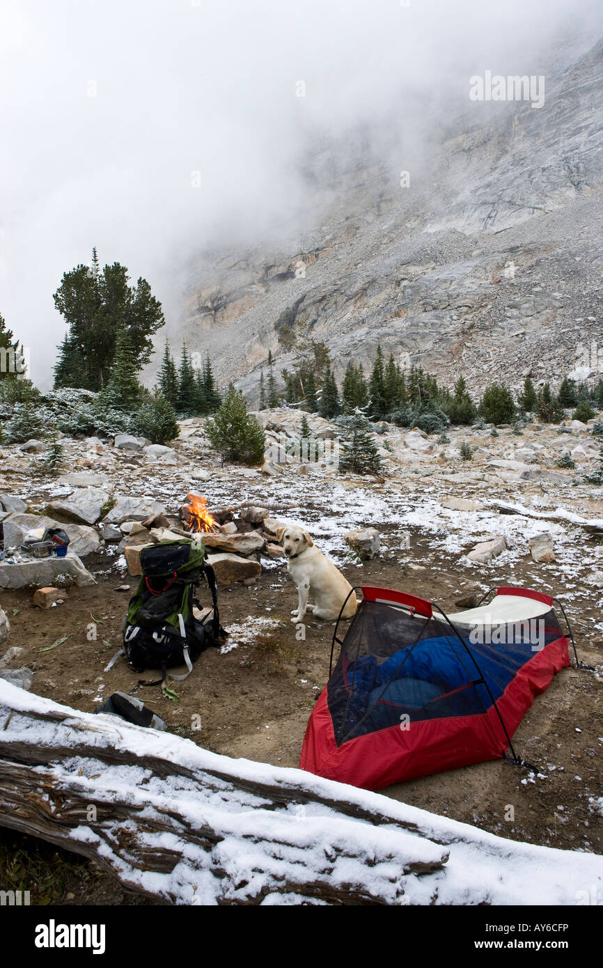 Mountain climbing in early autumn can surprise you with a snowy morning ...