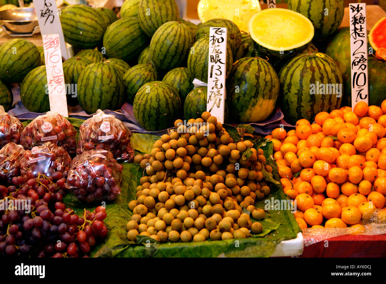 Fruit stall, Tai Po Market, Hong Kong, China Stock Photo - Alamy