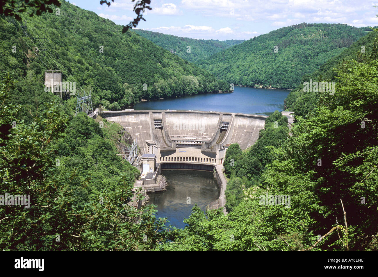 Limousin Correze Barrage du Chastang Stock Photo - Alamy
