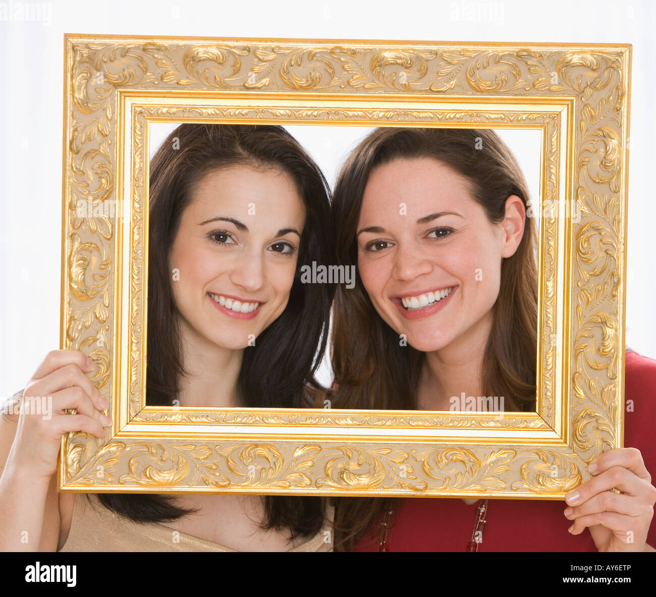 Women framing picture hi-res stock photography and images - Alamy