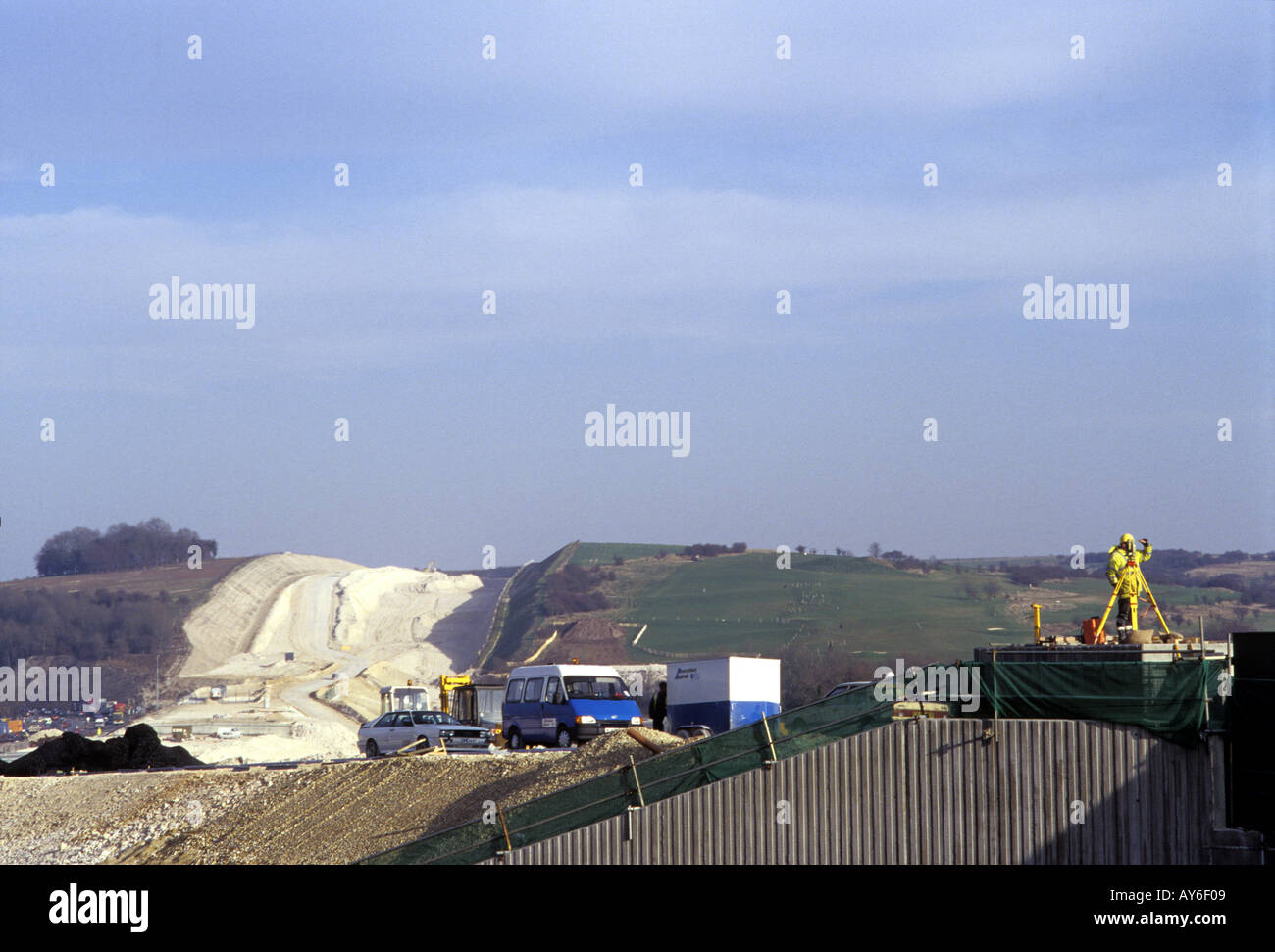 The planned M3 extension Twyford Down Stock Photo - Alamy