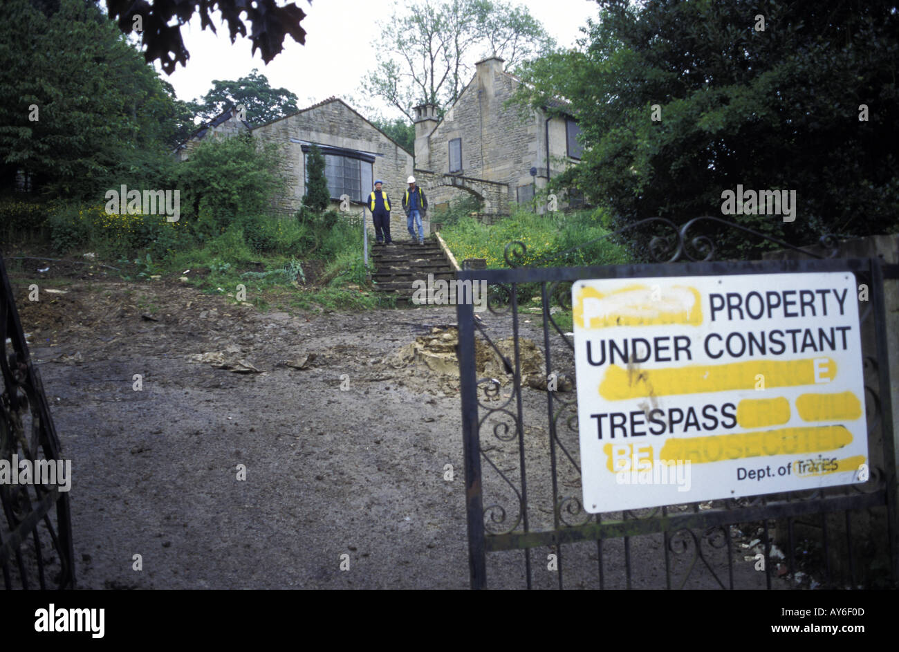 Private security guard a building on the Batheaston bypass Bath ...