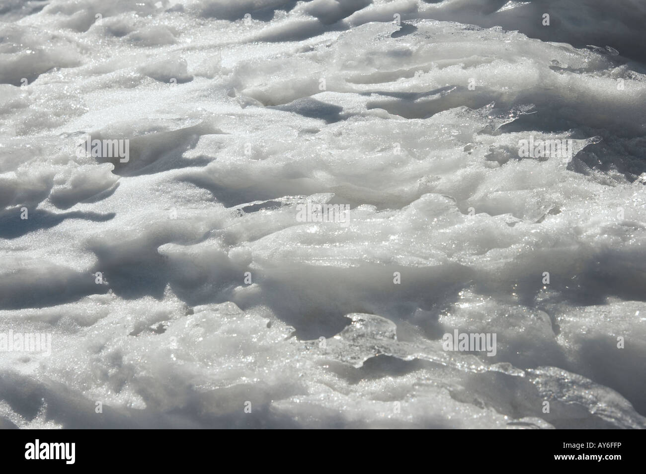 Wind form ice texture on winter mountain snow surface Stock Photo - Alamy
