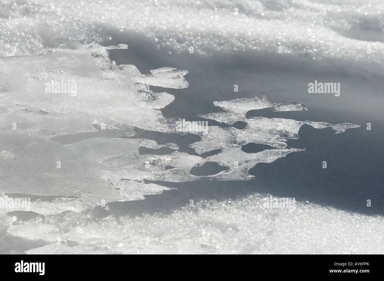 Wind form ice texture on winter mountain snow surface Stock Photo - Alamy