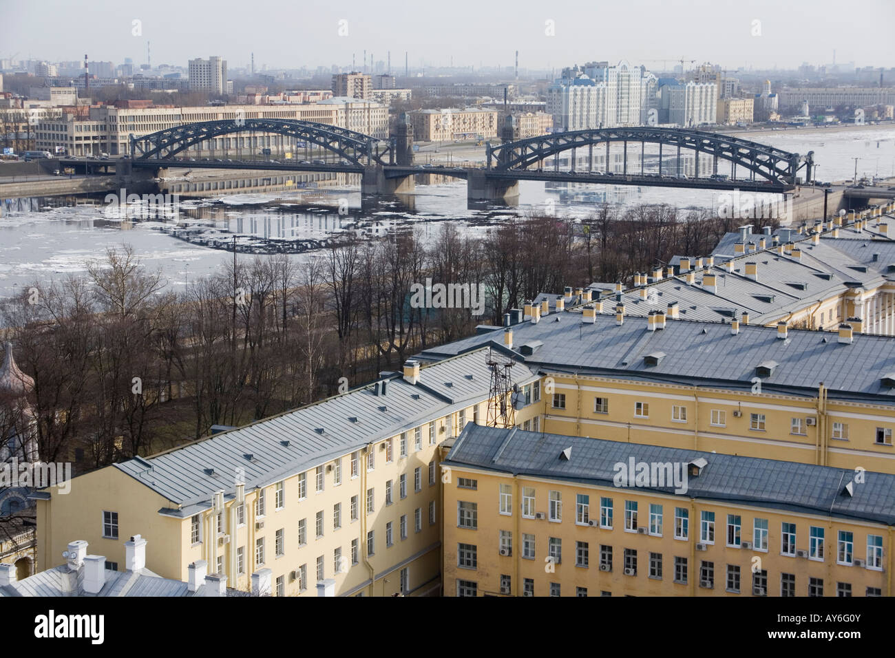 The Peter the Great Bridge. Smolny Institute, Saint Petersburg, Russia ...