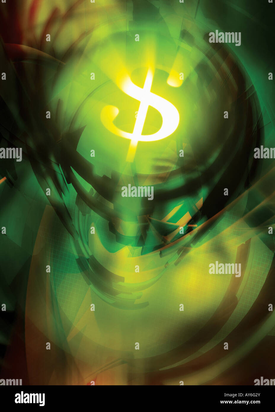 Digital composition of dollar symbol on a green background Stock Photo ...