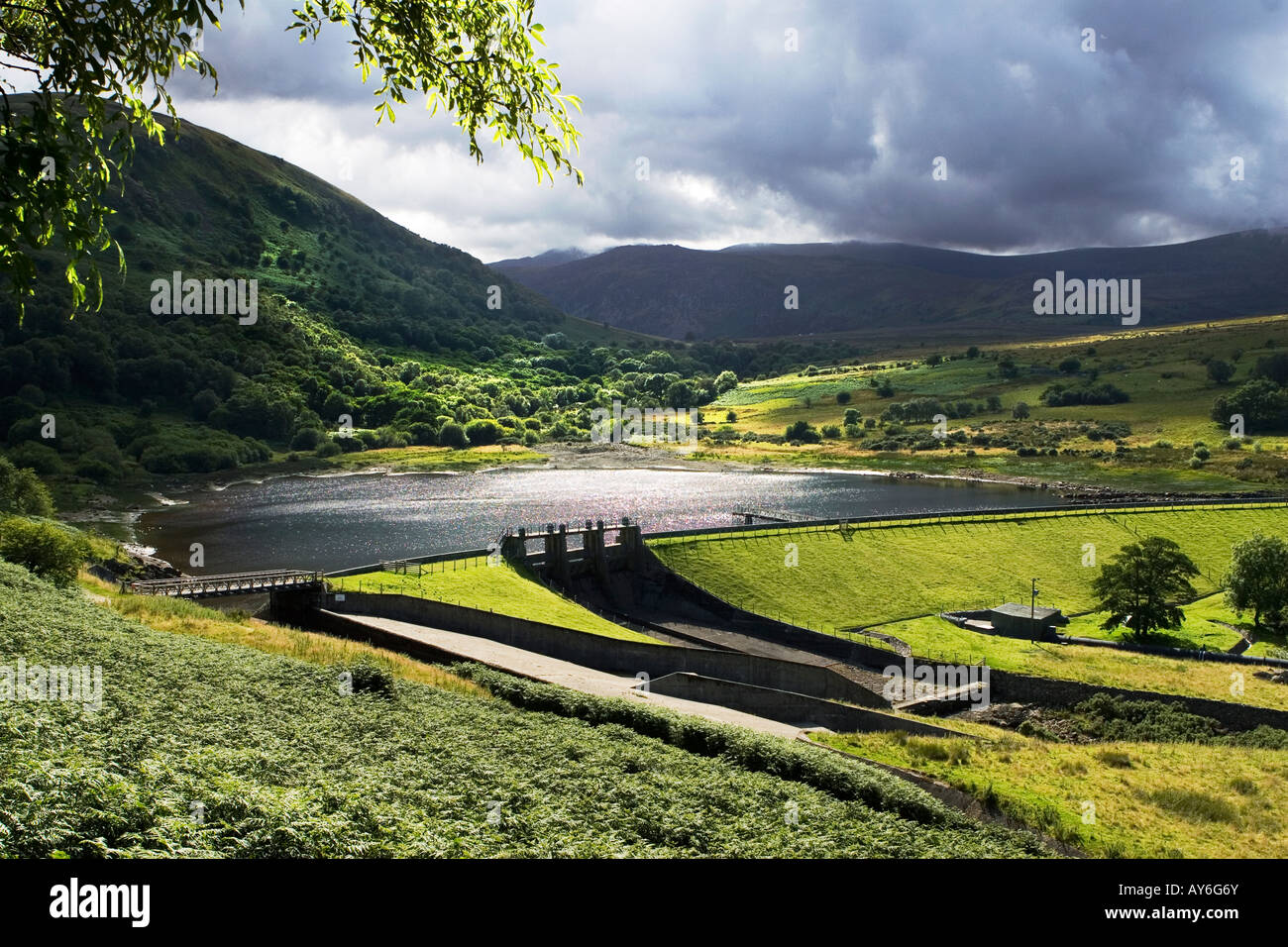 Coedty reservoir and dam, part of the nearby Dolgarrog Hydro site ...