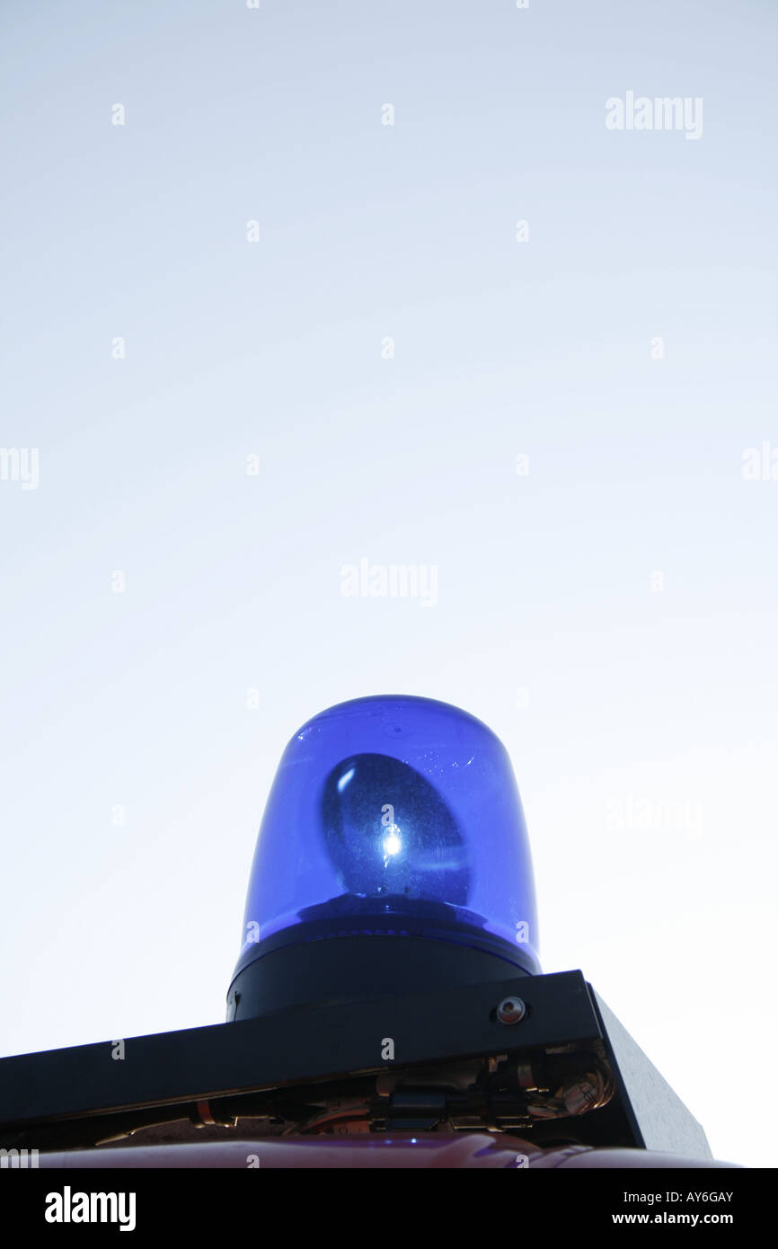 blue light on emergency vehicle Stock Photo - Alamy