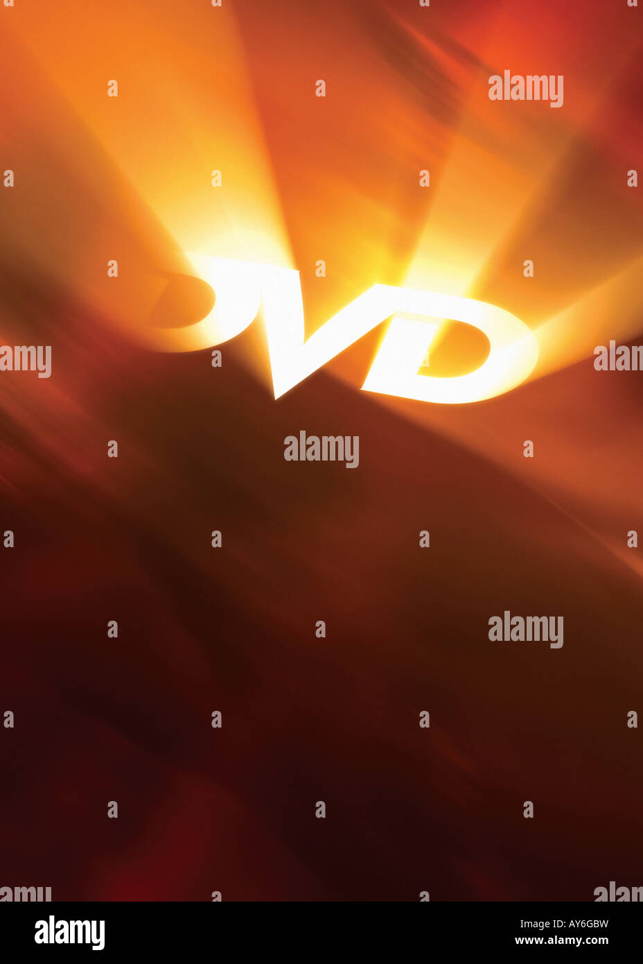 Digital composition of Paint with light DVD symbol on a blue background ...