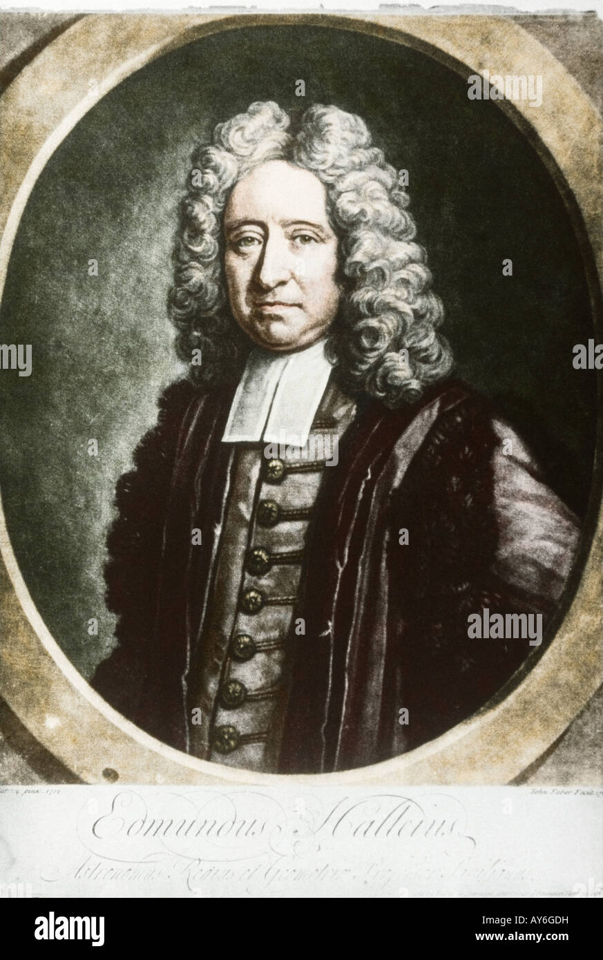 Portrait of Edmund Halley (1656 - 1742) the English astronomer Stock ...