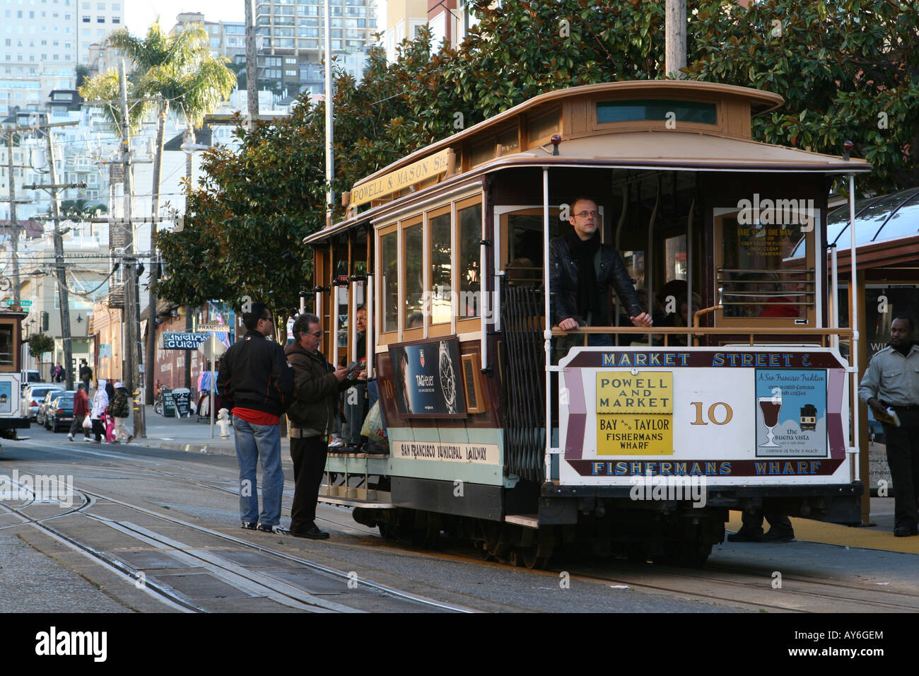 People boarding cable car in San Francisco, CA Stock Photo - Alamy