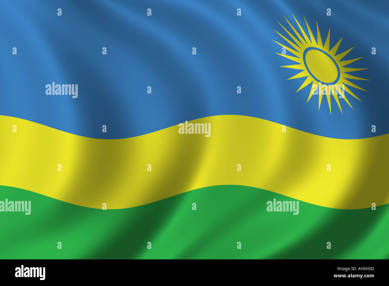 Flag of Rwanda Stock Photo - Alamy