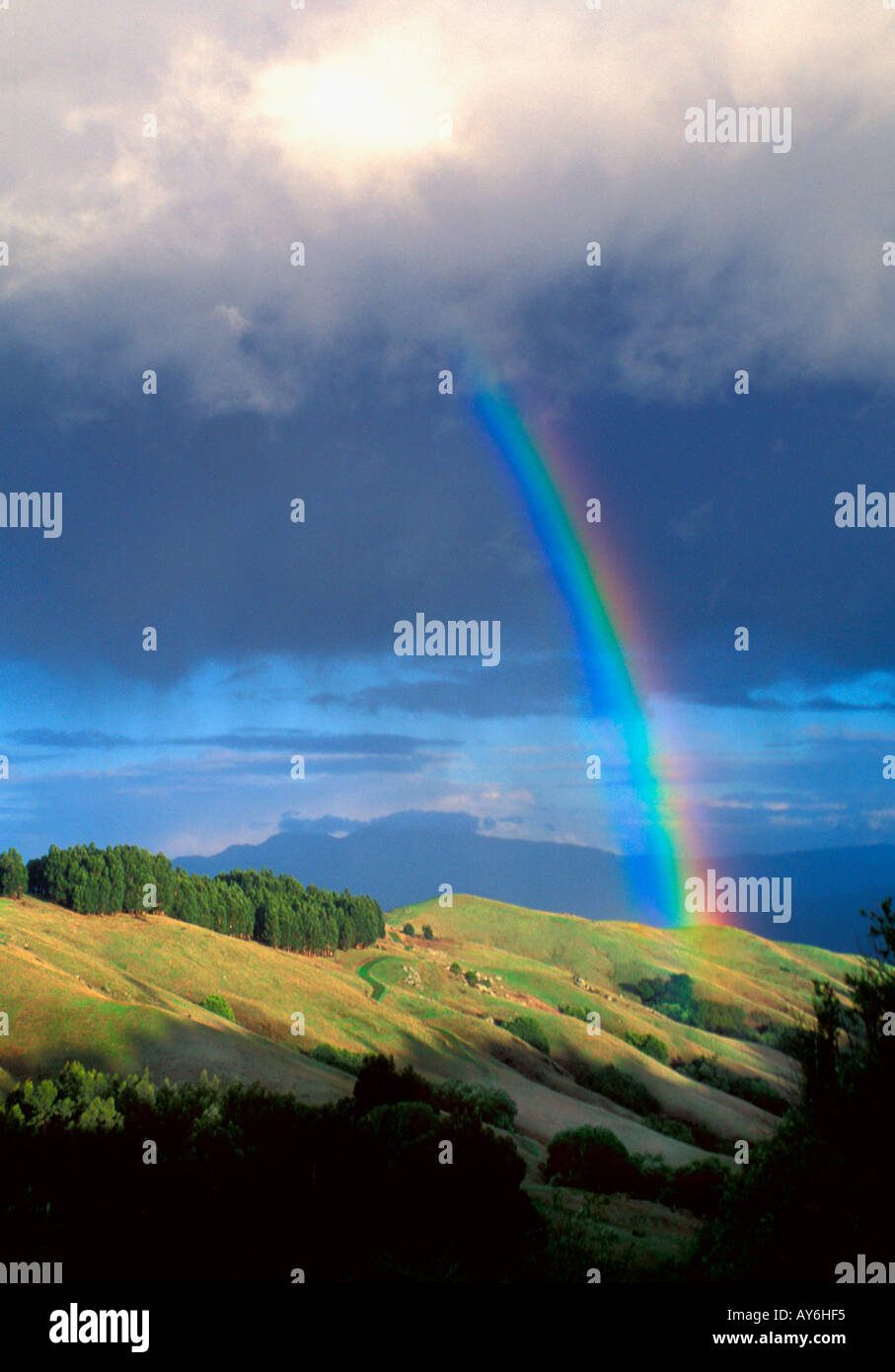 Rain Storms With Rainbow