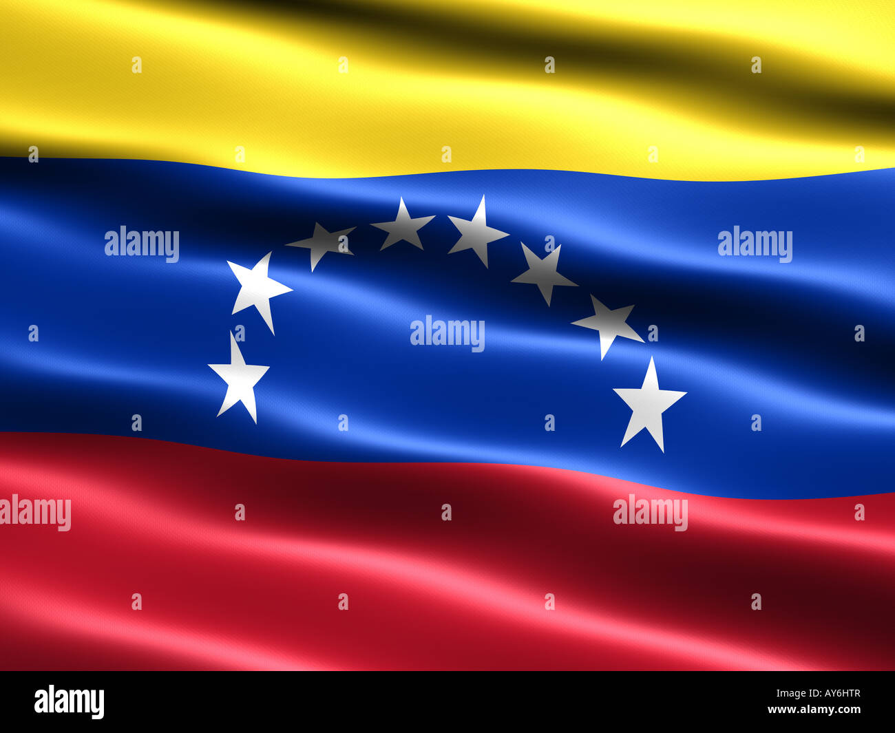 Flag of Venezuela computer generated illustration with silky appearance ...