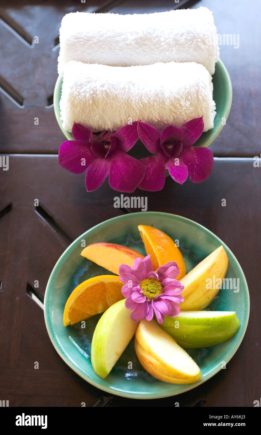 Spa Fruits and flowers Stock Photo - Alamy