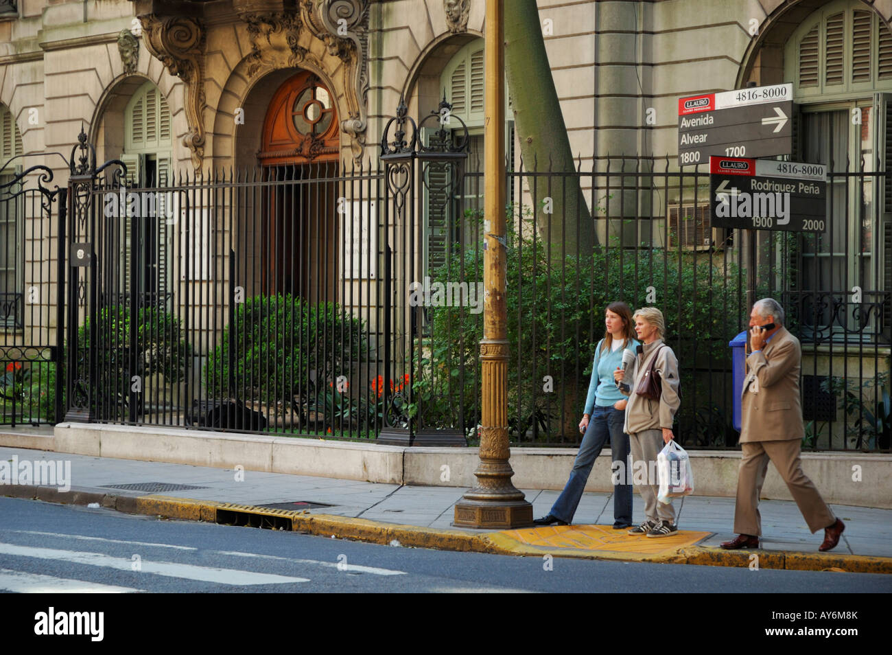 Alvear Avenue in the neighborhood of Recoleta, City of Buenos Aires ...