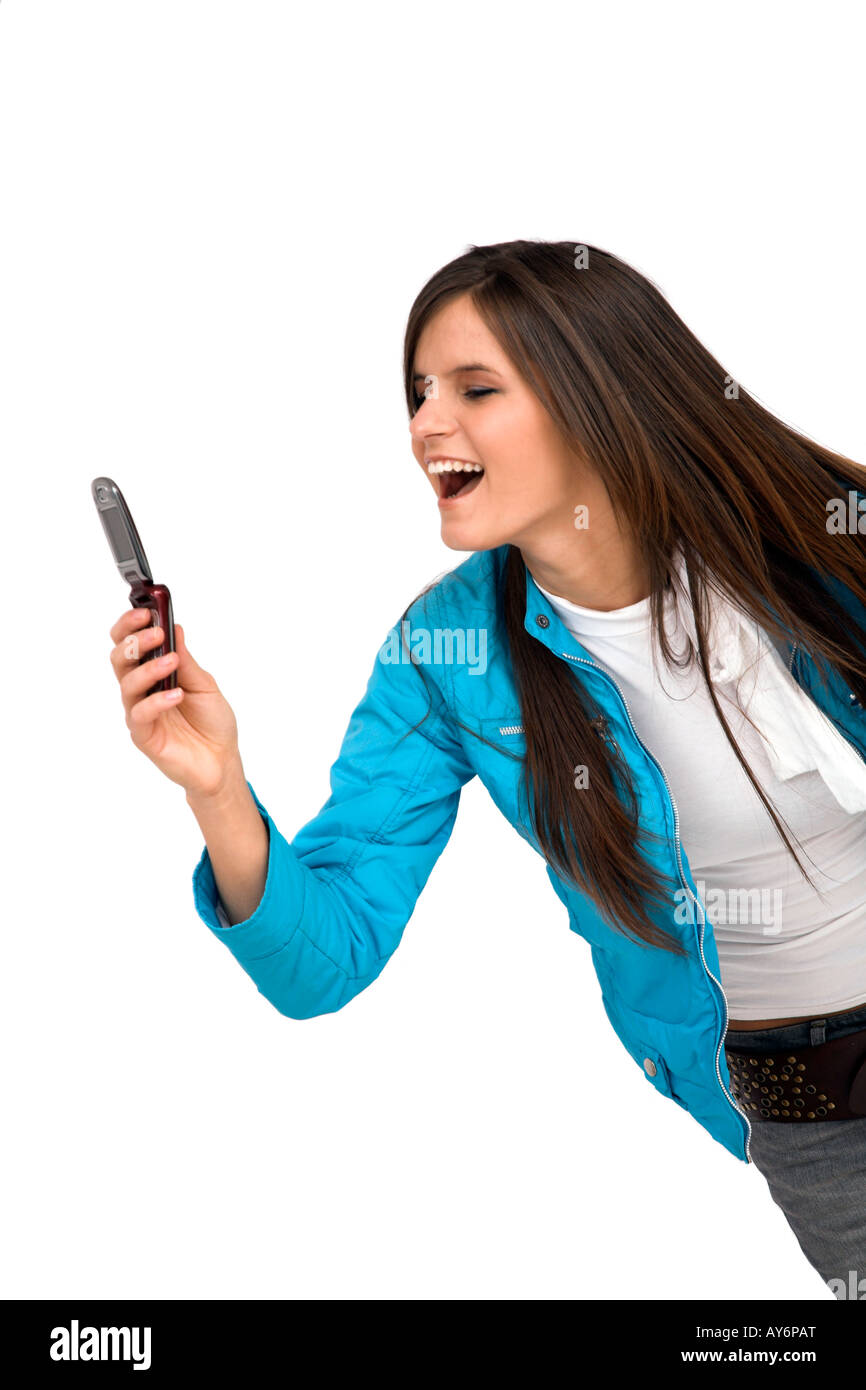 Close-up of woman holding cell phone Stock Photo - Alamy