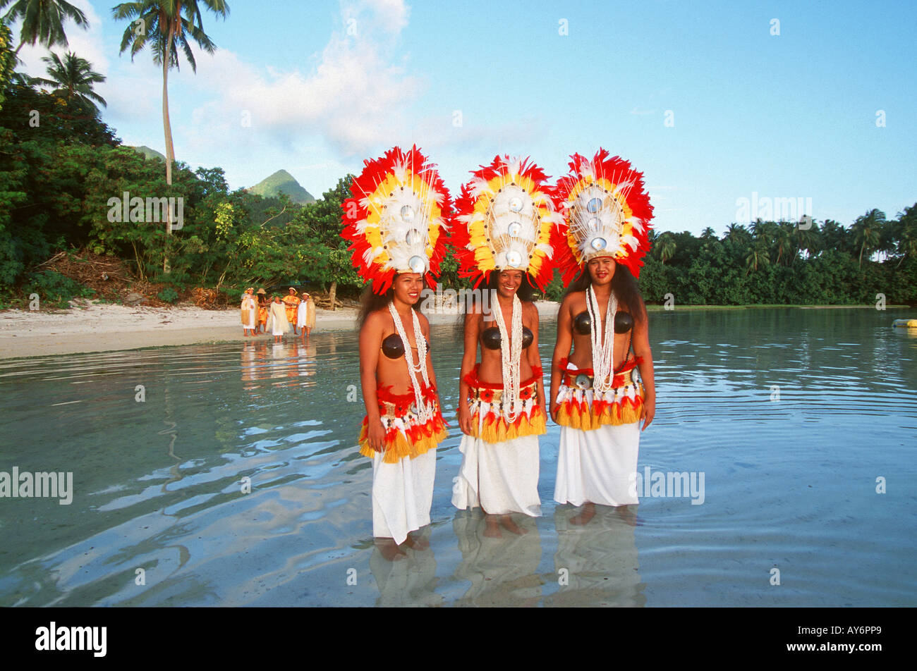 French Polynesia Moorea Tiki Village Stock Photo - Alamy
