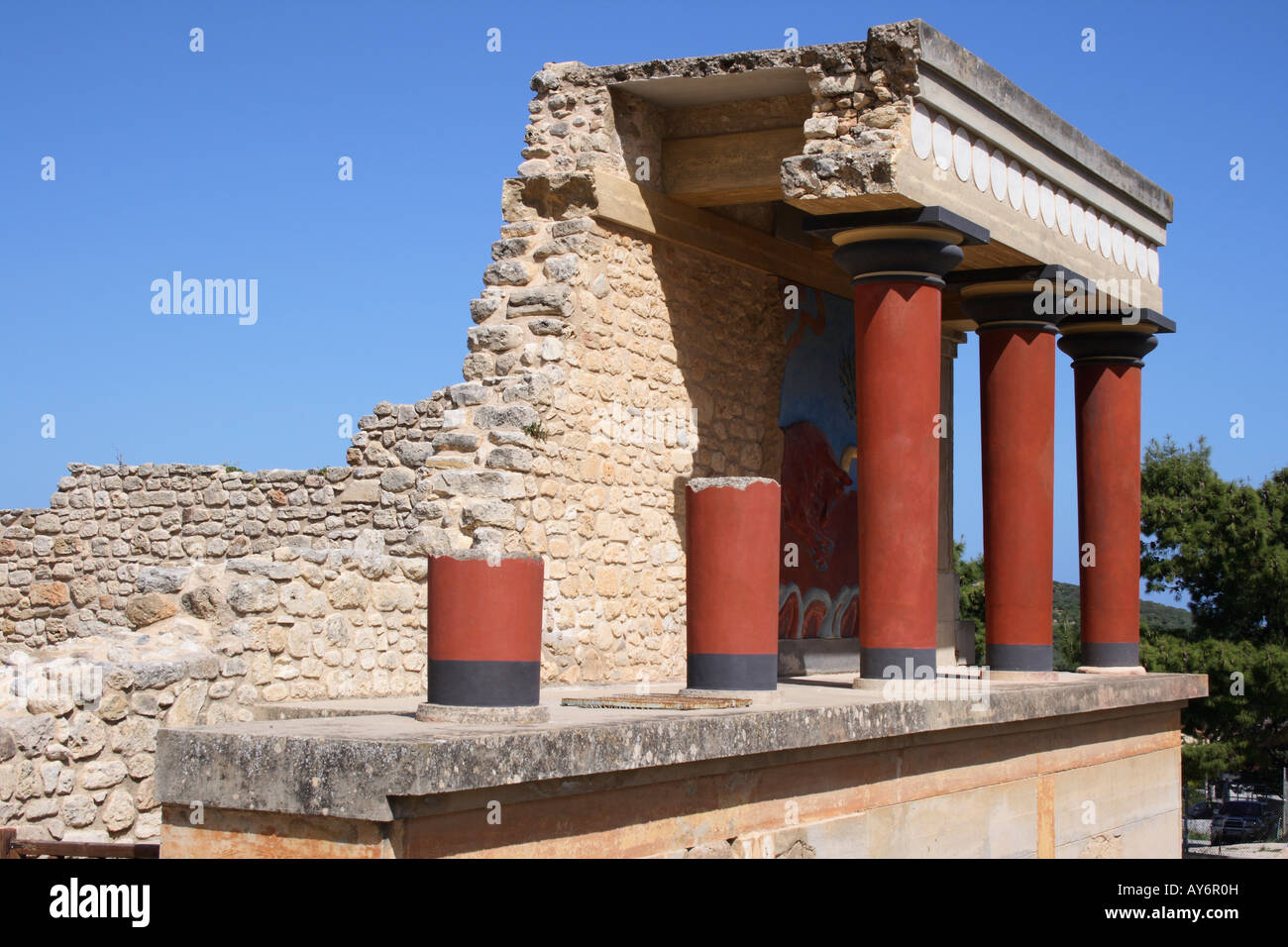 temple at Minoan town of Knossos (Knosos) Island of Crete, Greece ...