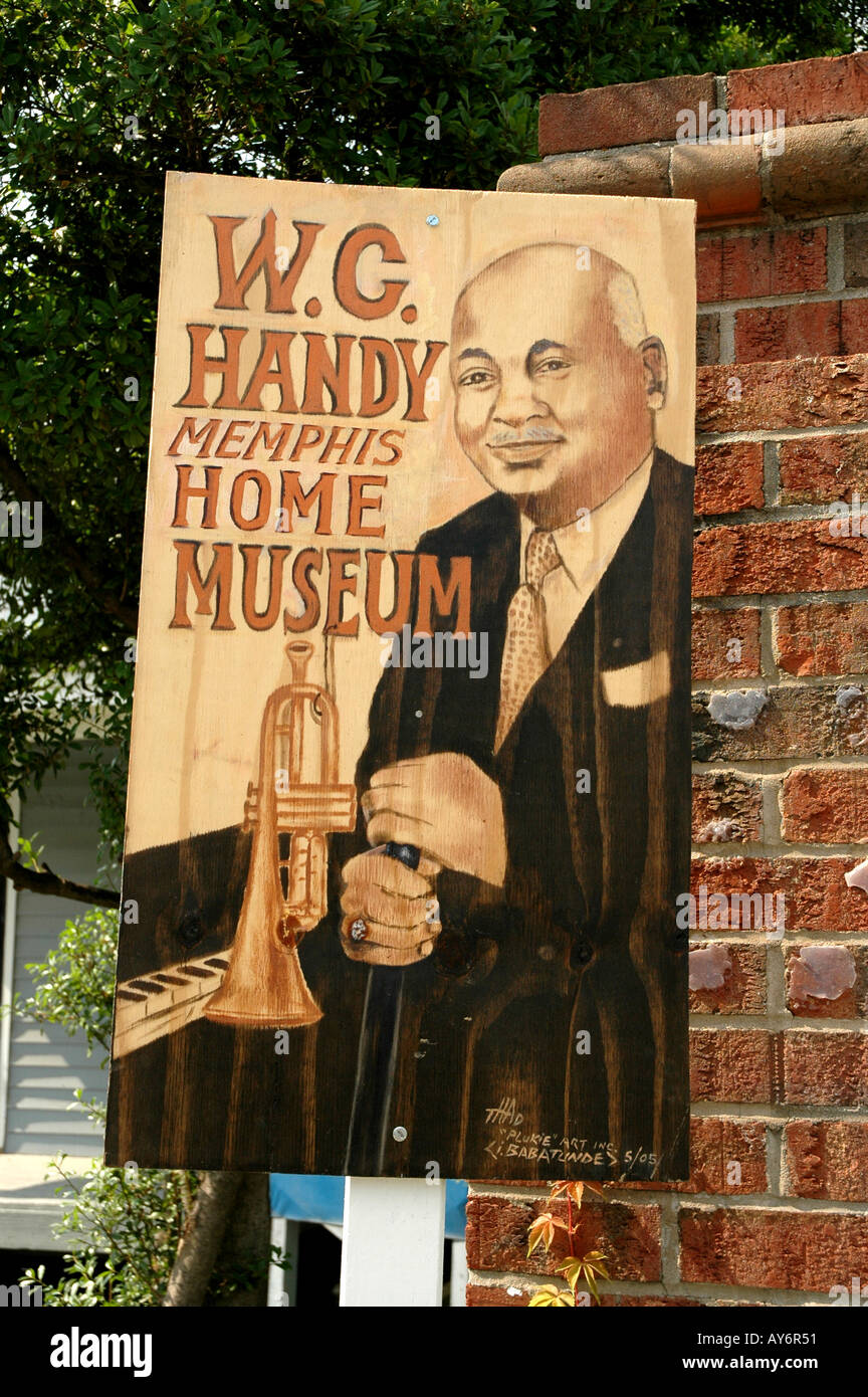 Memphis Tennessee W C Handy Museum sign Stock Photo - Alamy