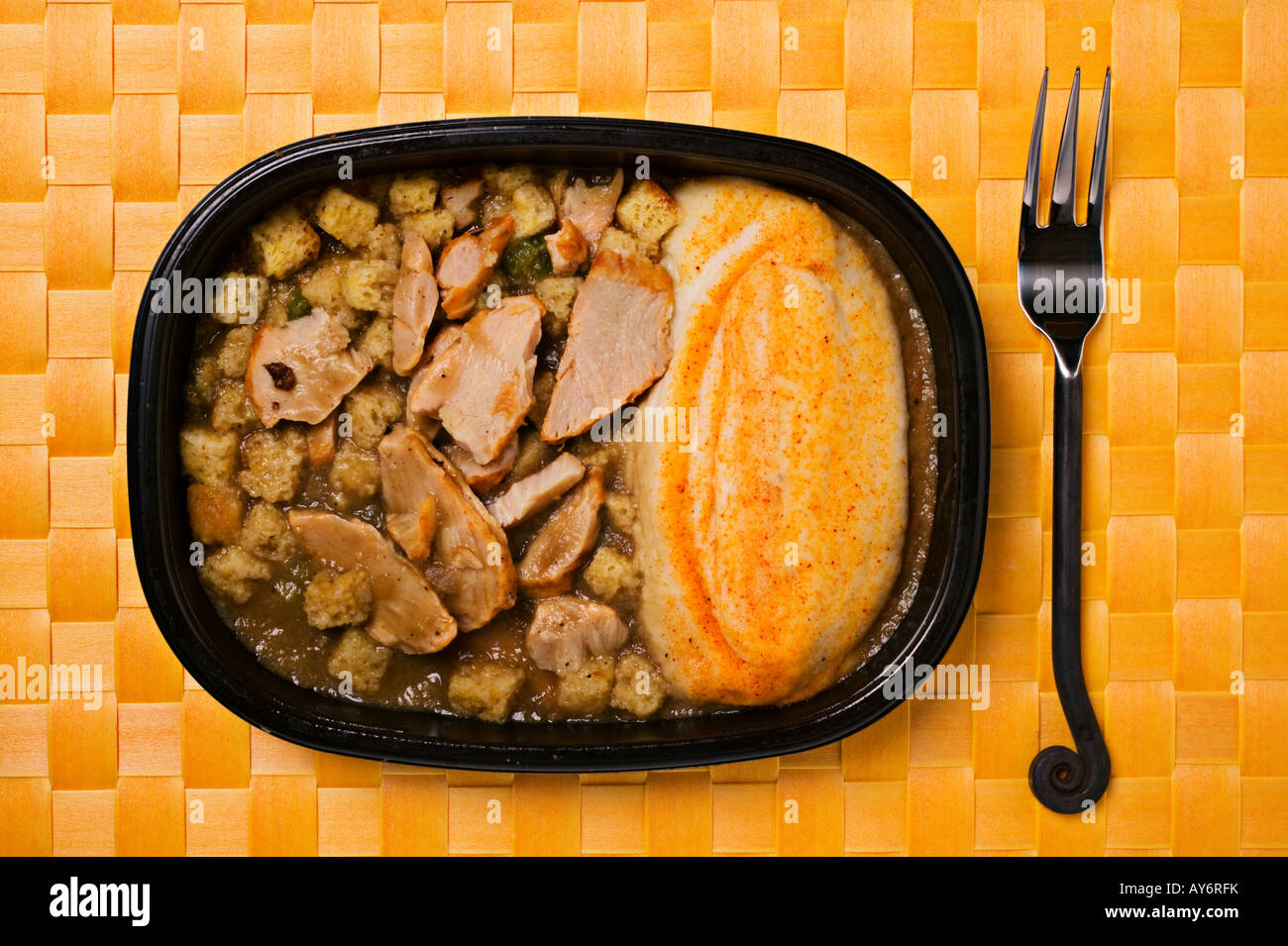 TV dinner turkey and potatoes Stock Photo - Alamy