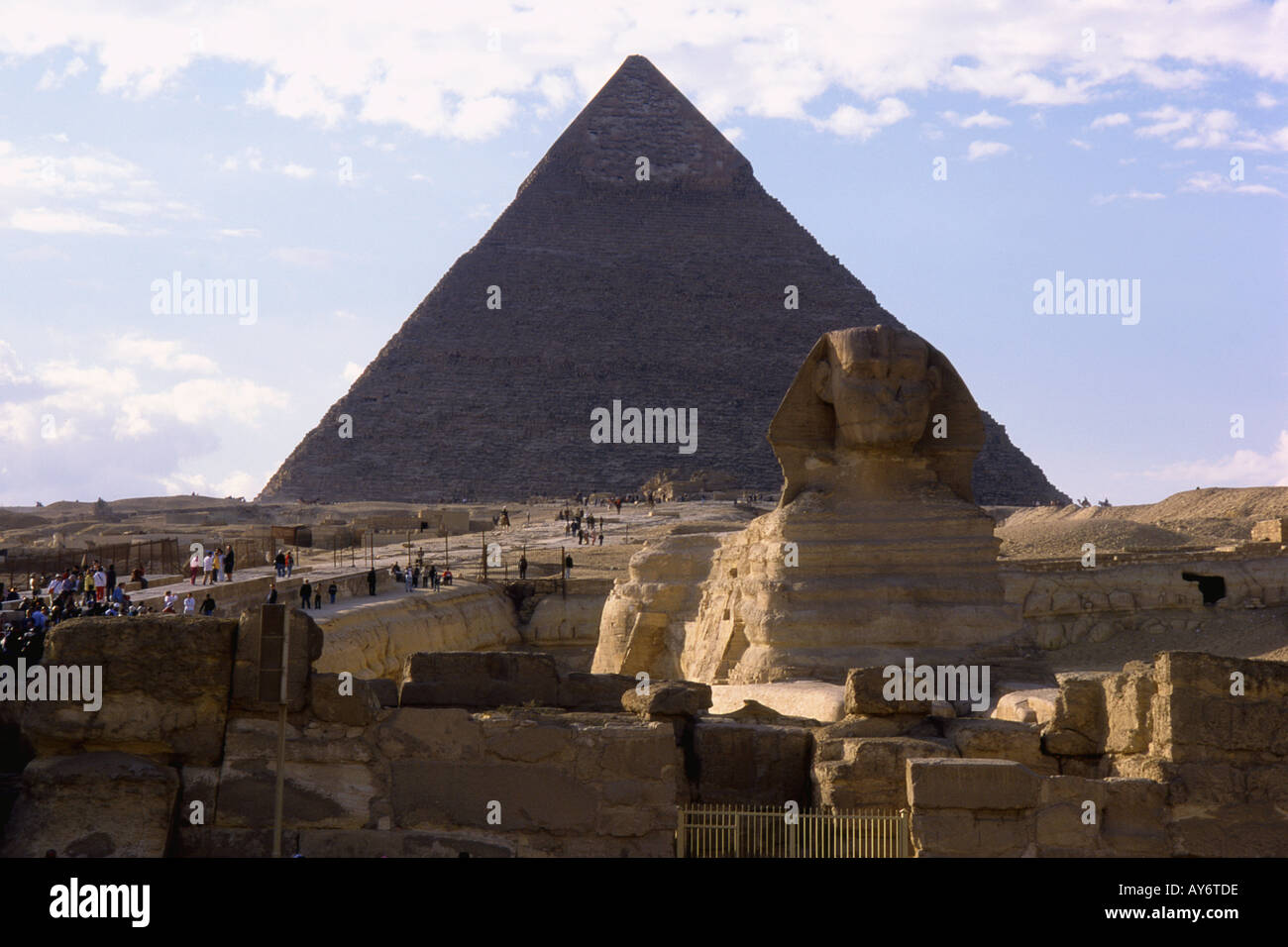 Great Sphinx & Pyramid of Chephren Valley Temple Giza Cairo Arab ...