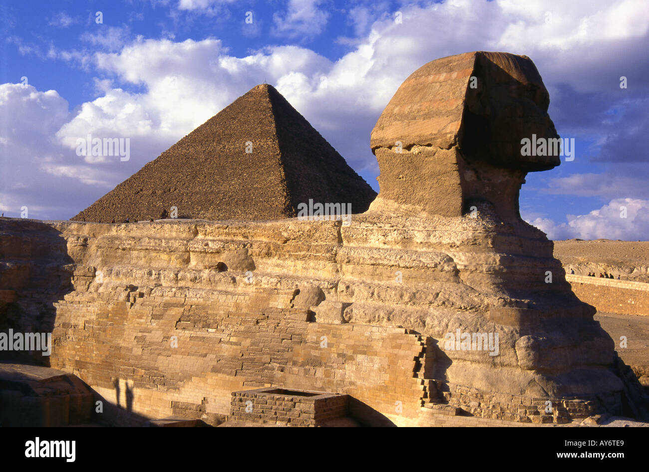 Great Sphinx & Great Pyramid of Cheops Valley Temple Giza Cairo Arab ...