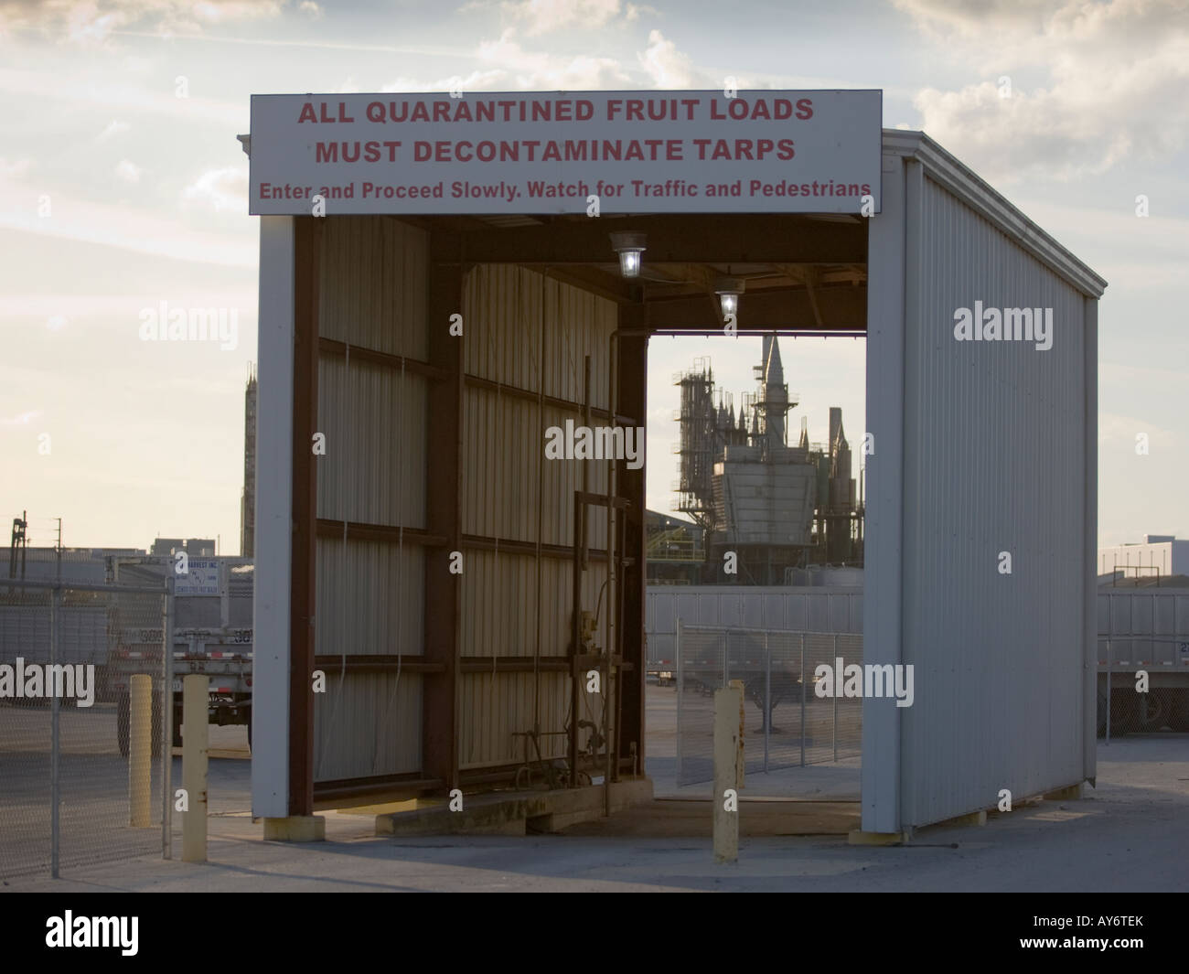 Sign at a fruit processing plant Stock Photo - Alamy